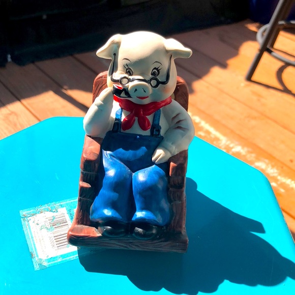 TMD Country Collectables | Art | Vintage Pig In A Rocking Chair By Tmd ...